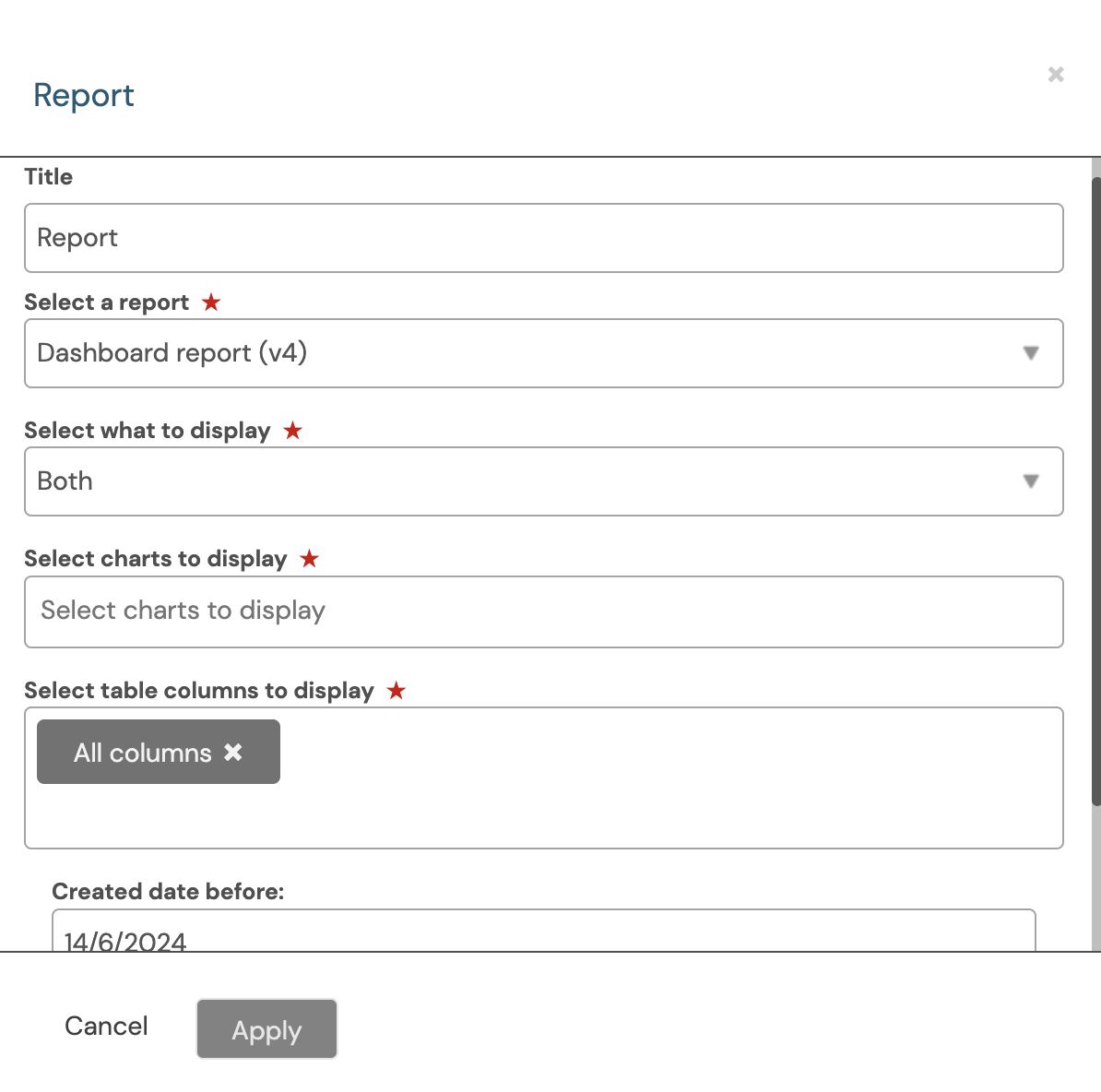 How to display reports on the dashboard – risr/advance