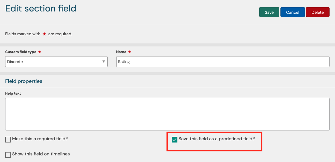 Predefined fields – risr/advance