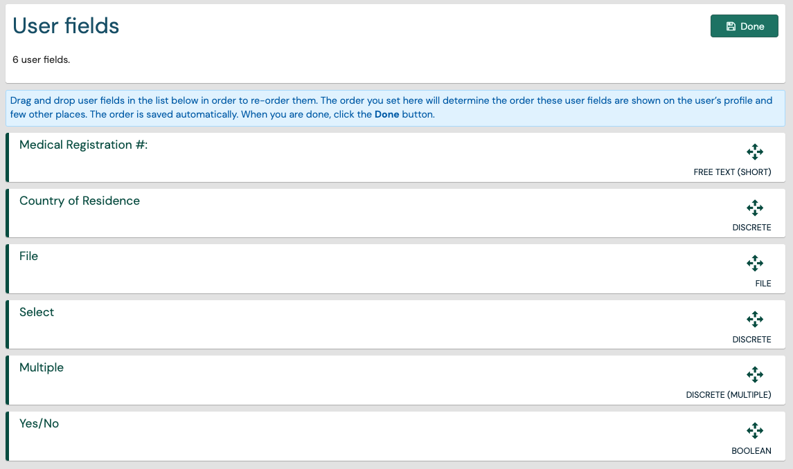 User fields – risr/advance