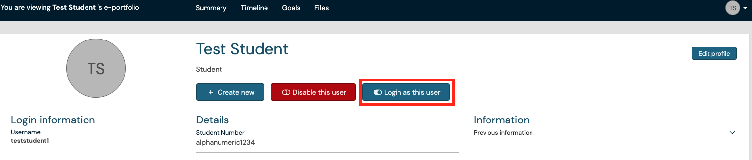 Log in as another user – risr/advance