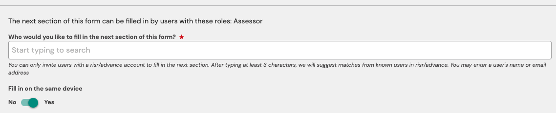 Fill in on same device – risr/advance