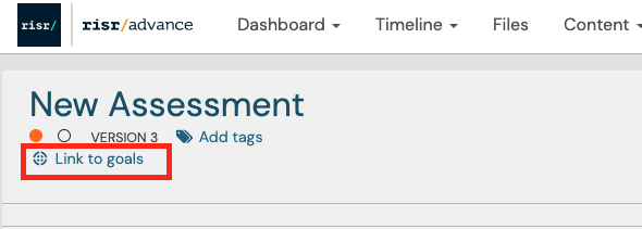 How to link to goals – risr/advance