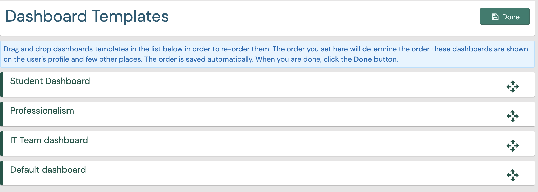 Managing dashboard templates – risr/advance